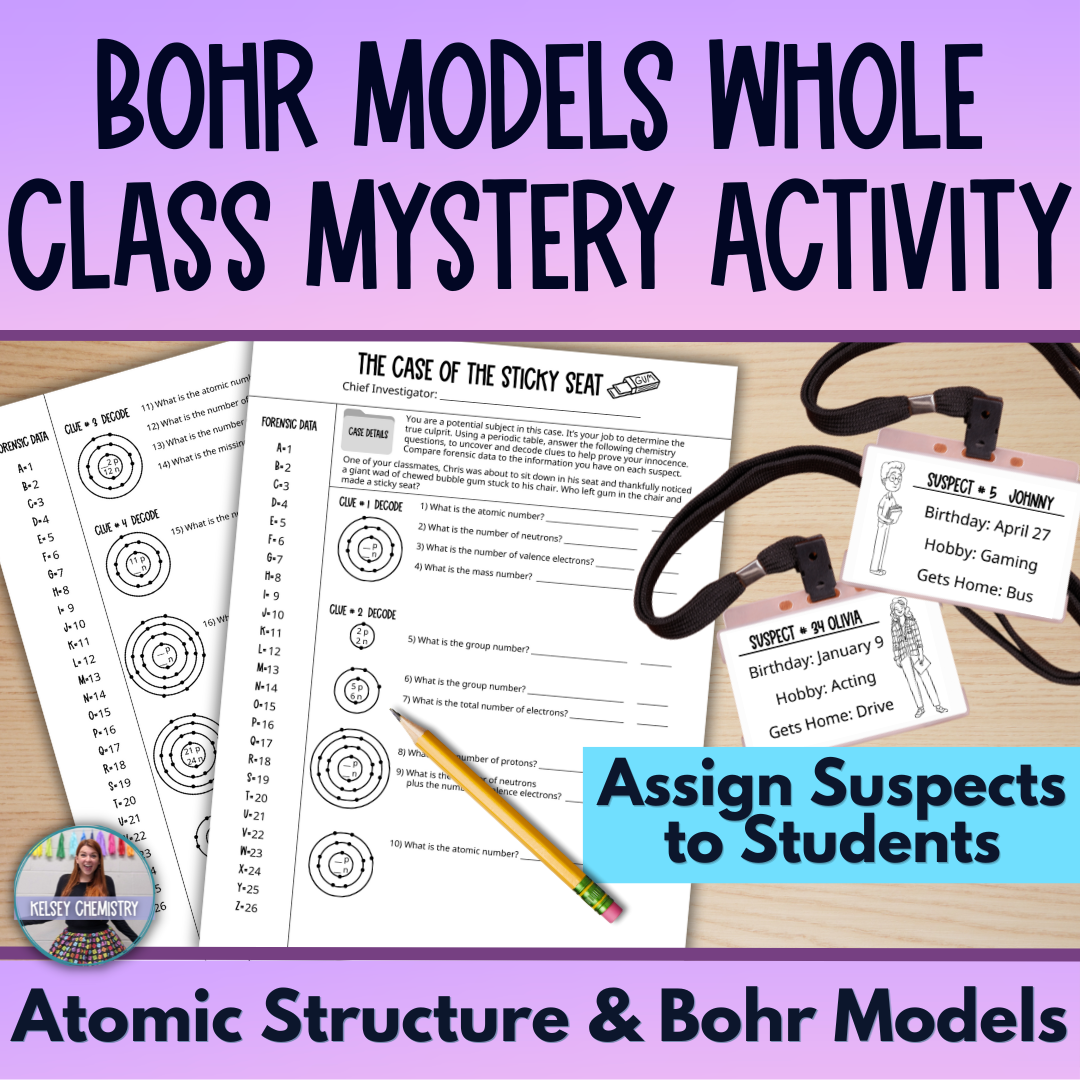 Bohr Model Diagrams Worksheet Activity Interactive Whole Class Mystery ...